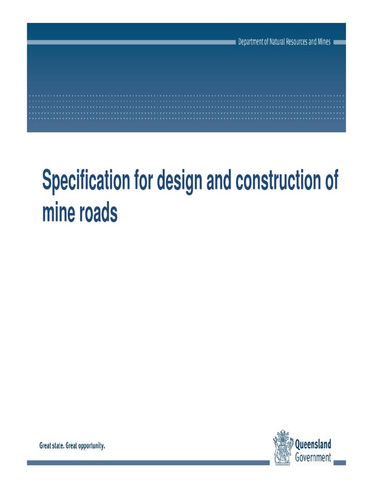 Specification For Design and Construction of Mine Roads | PDF | Road ...