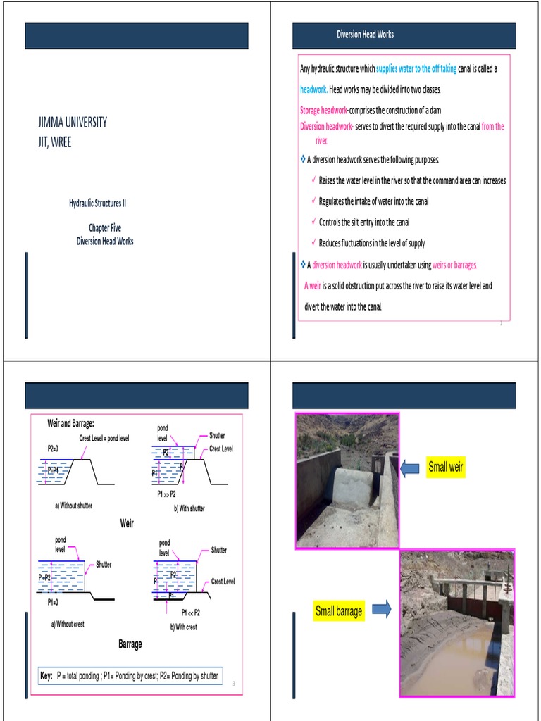 Diversion Structures - Chap - 4 (Compatibility Mode) | PDF | Dam | River