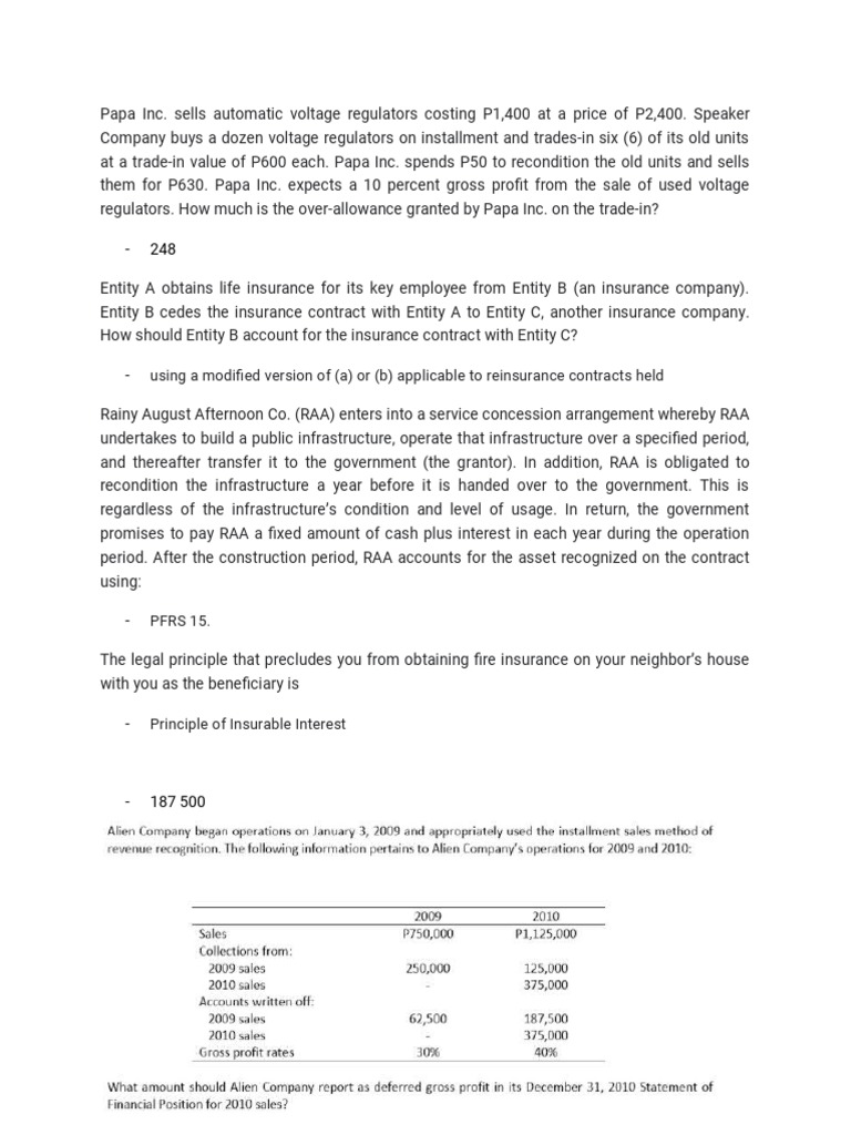 Notes For Advanced Accounting | PDF | Insurance | Life Insurance