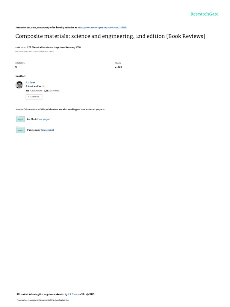Composite Materials: Science and Engineering, 2nd Edition (Book Reviews ...
