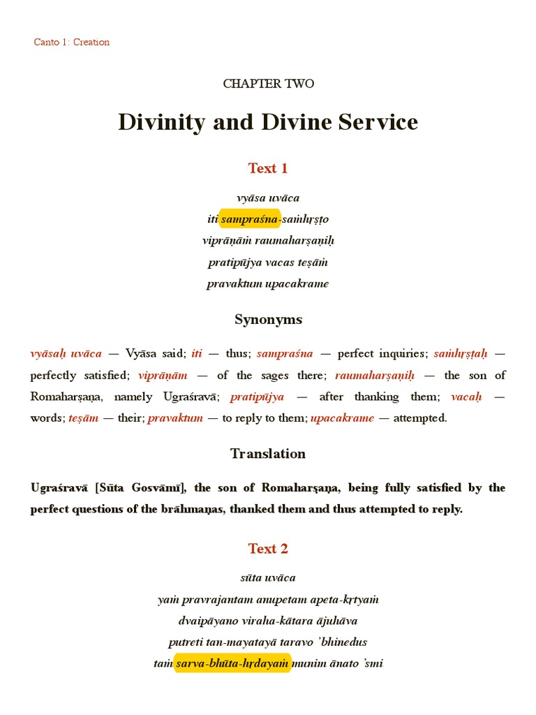Divinity and Divine Service: Text 1 | PDF | Hindu Philosophical ...