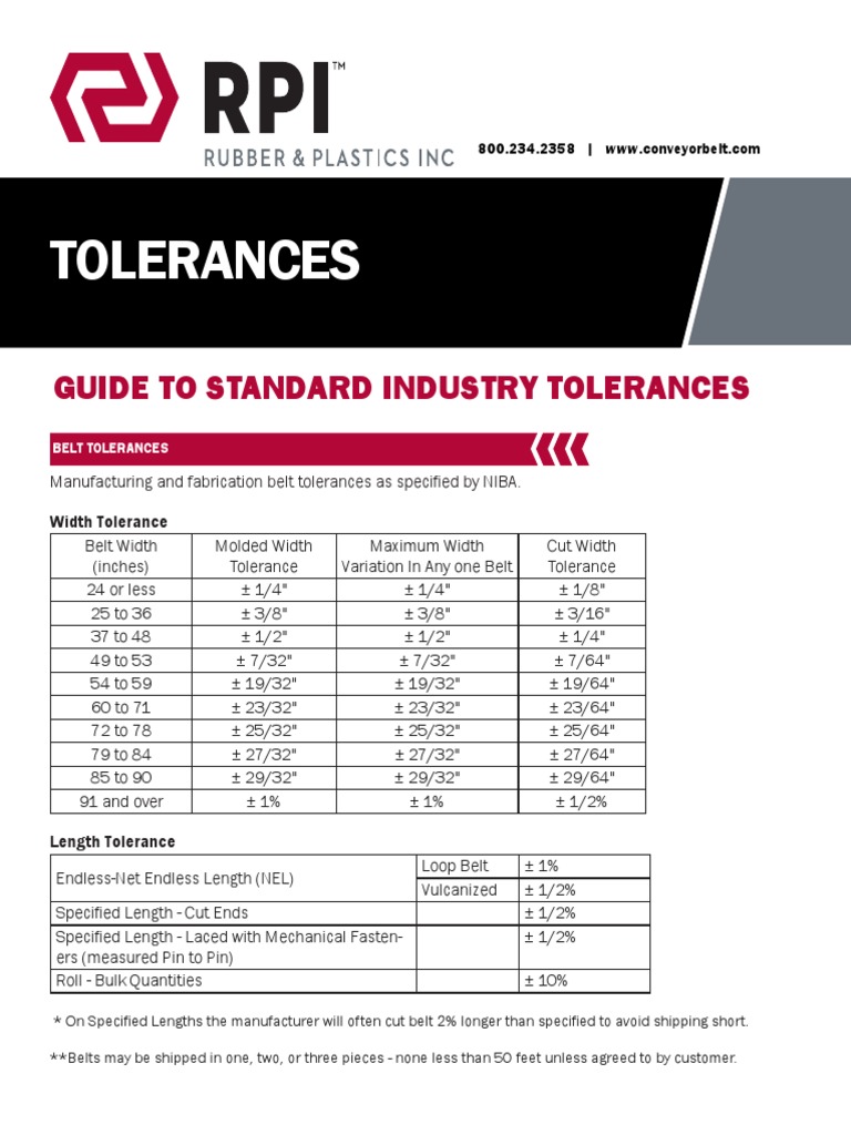 Tolerances: Guide To Standard Industry Tolerances | PDF | Engineering ...