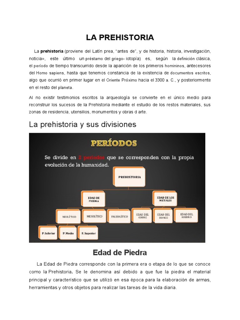 La Prehistoria y Sus Divisiones | PDF | Neolítico | Edad de Piedra