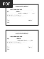 Study & Conduct Certificate Form | PDF