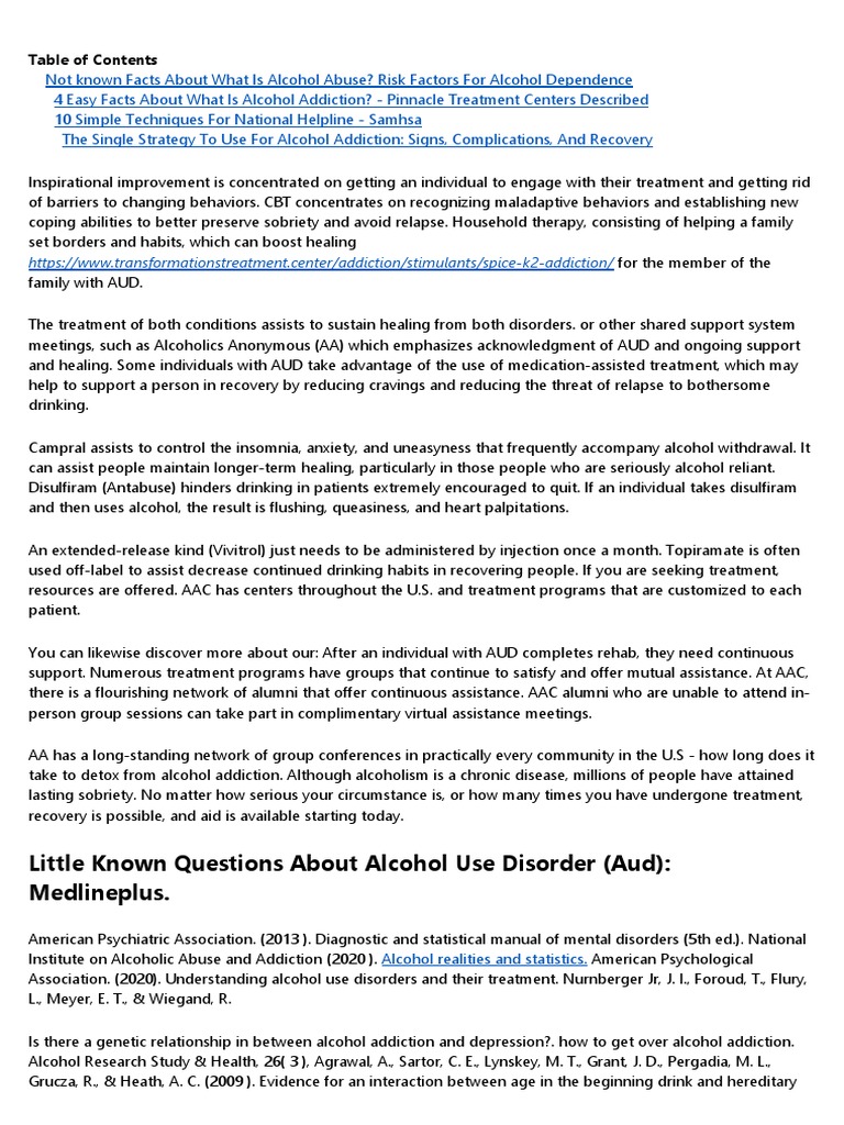 Little Known Questions About Alcohol Use Disorder (Aud) : Medlineplus ...