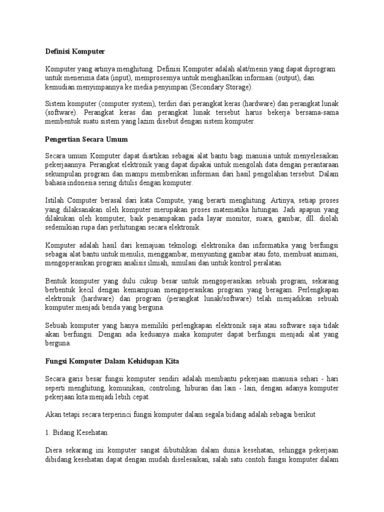 Definisi Komputer | PDF