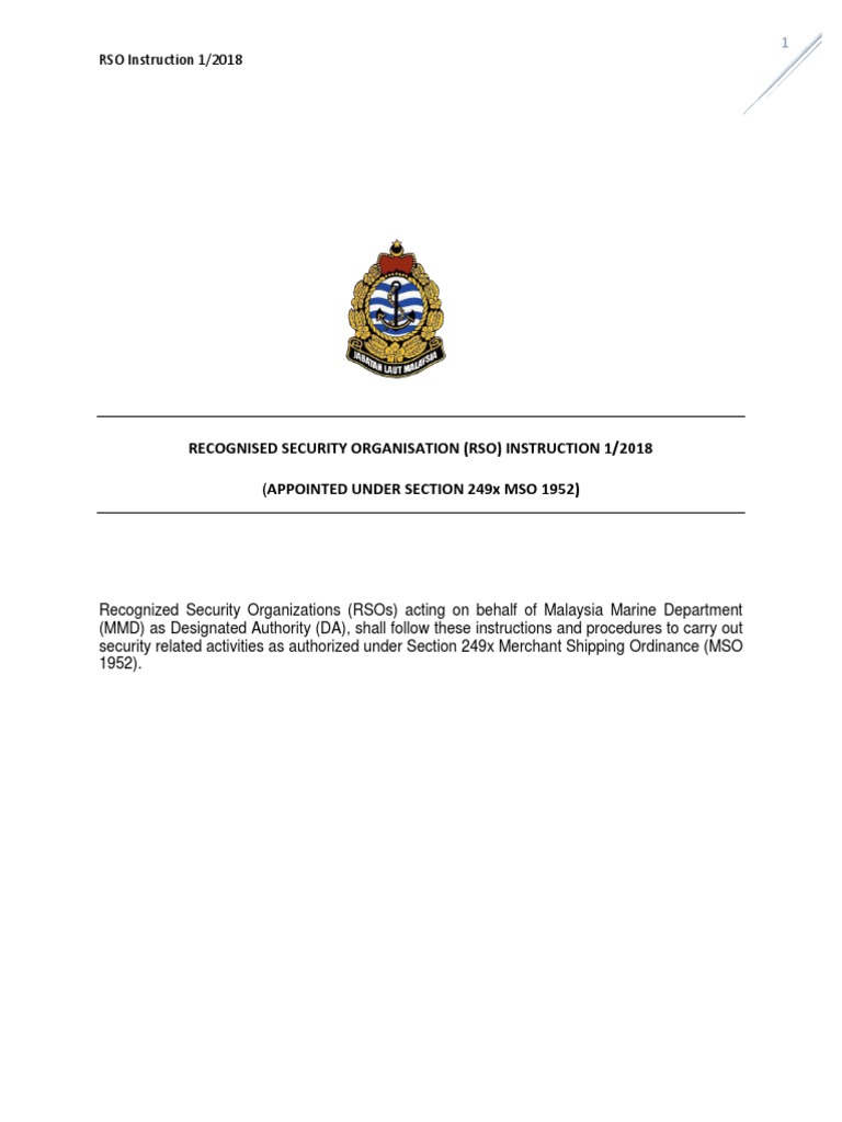 RSO Guidelines for Ship Security Assessments | PDF | Verification And ...
