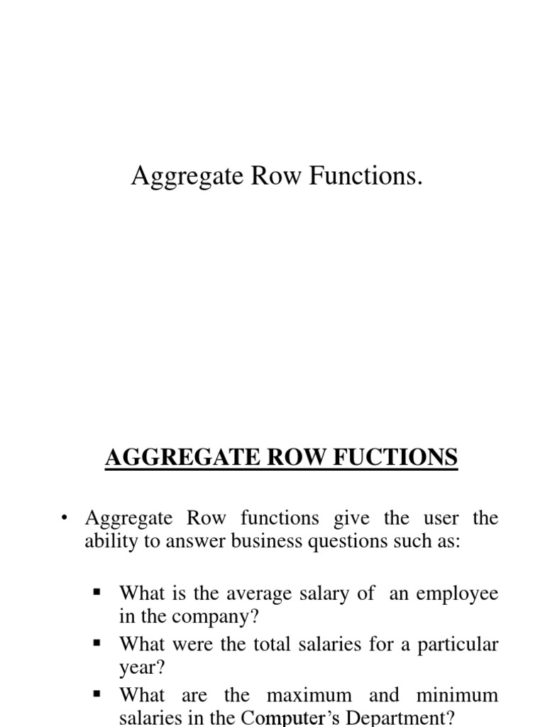 SQL Aggregate Functions PDF | PDF | Data Management Software | Databases