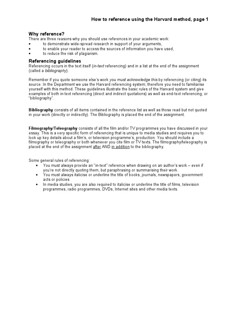 Harvard Referencing System | PDF | Citation | Books