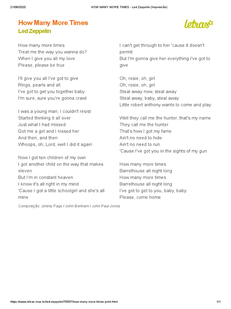 How Many More Times PDF | PDF | Jimmy Page