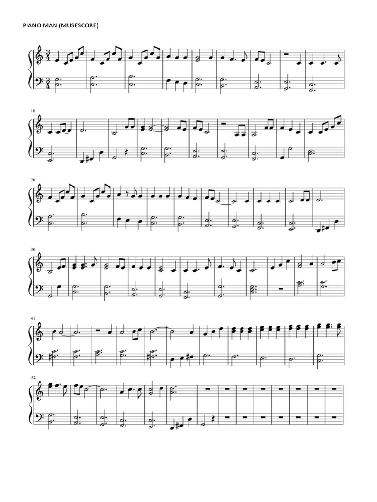 Piano Man (Musescore) | PDF