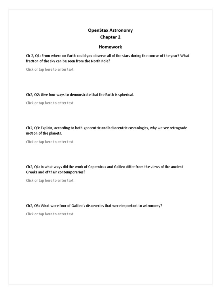 OpenStax Homework Chapter 2 | PDF
