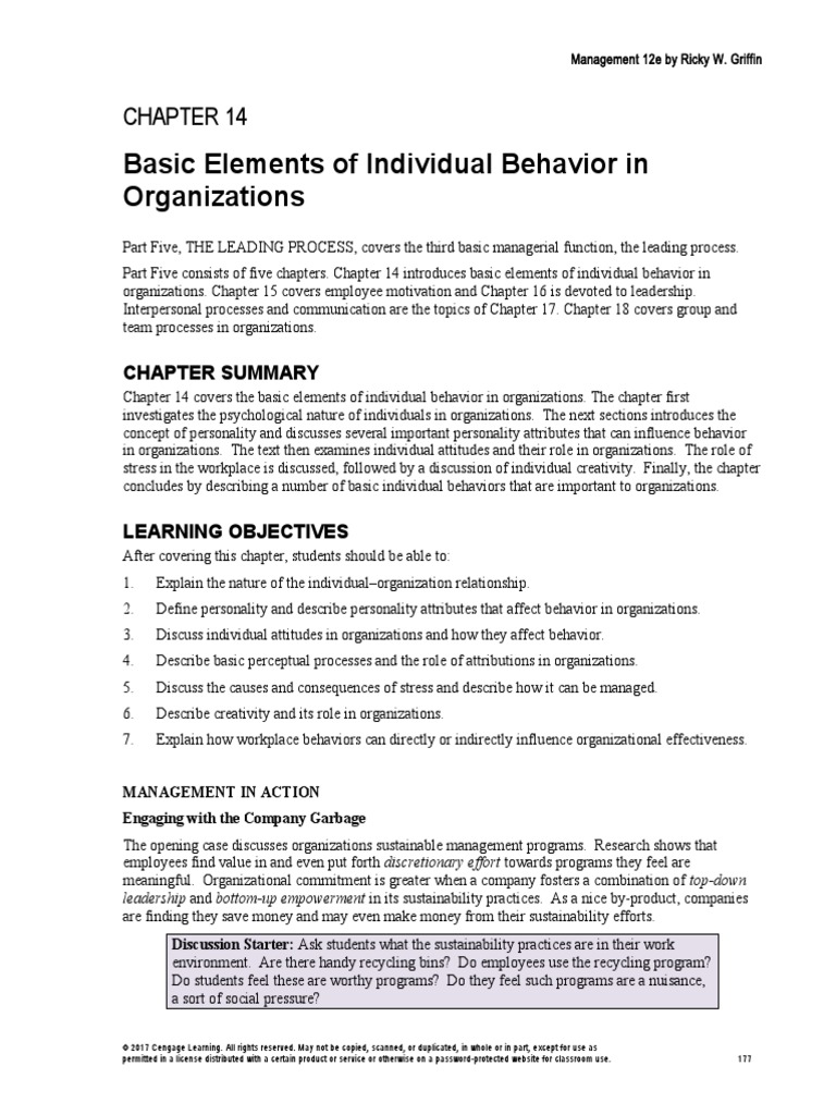 Griffin Mgmt12e IM Ch11 | Download Free PDF | Attitude (Psychology) | Stress (Biology)