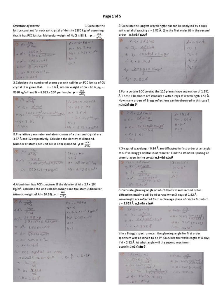 Physics Math PDF | PDF | Diffraction | Crystal Structure