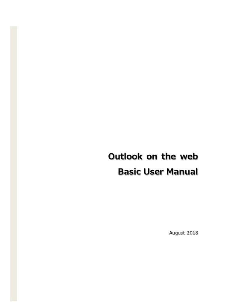 Outlook On The Web Basic User Manual: August 2018 | Download Free PDF ...