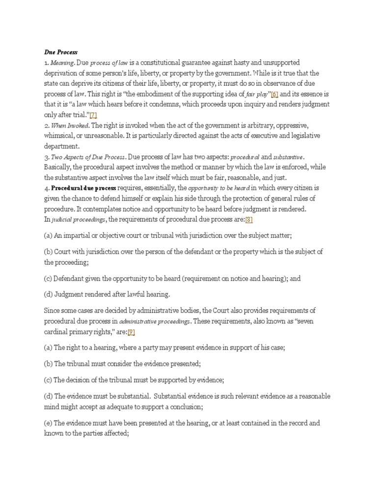 Procedural Due Process | PDF | Due Process Clause | Due Process