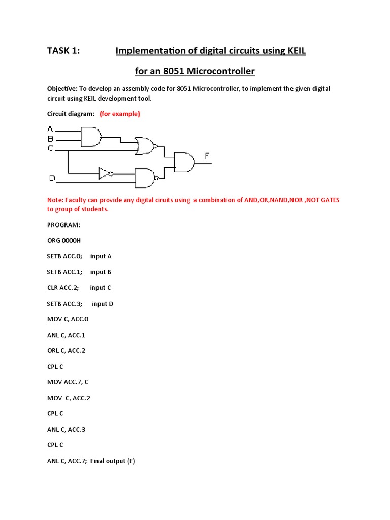 8051 Microcontroller Circuit with KEIL | PDF