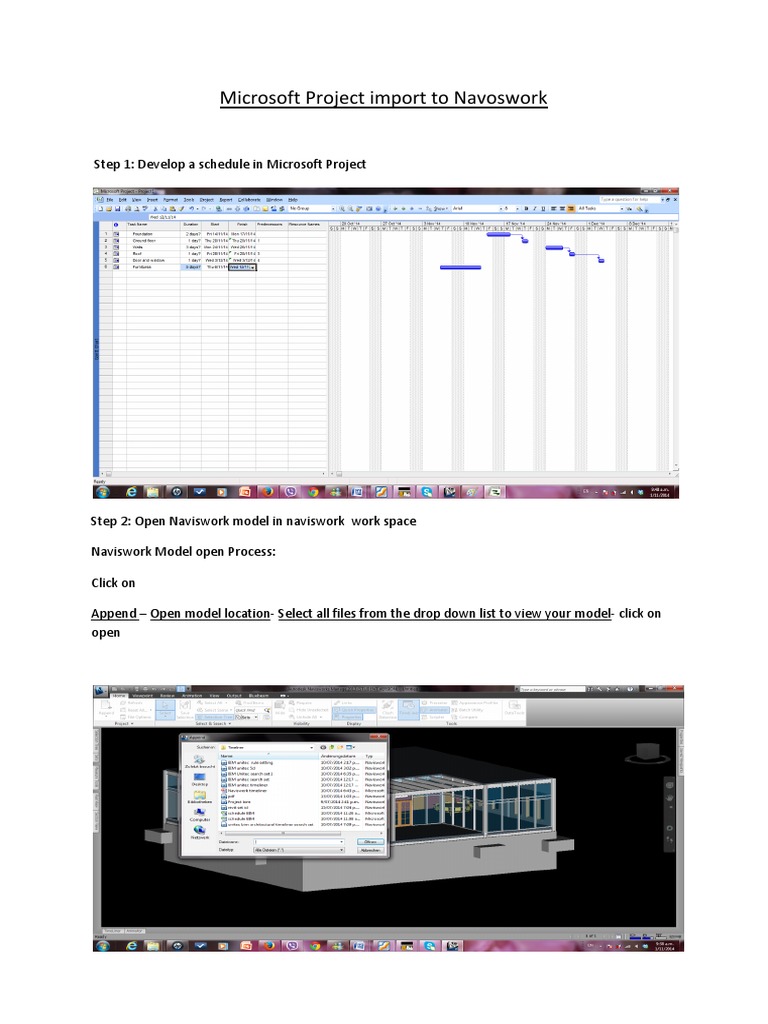 Navisworks Timeliner Example Workflow Updated 20141114 PDF | PDF | Software | Computing