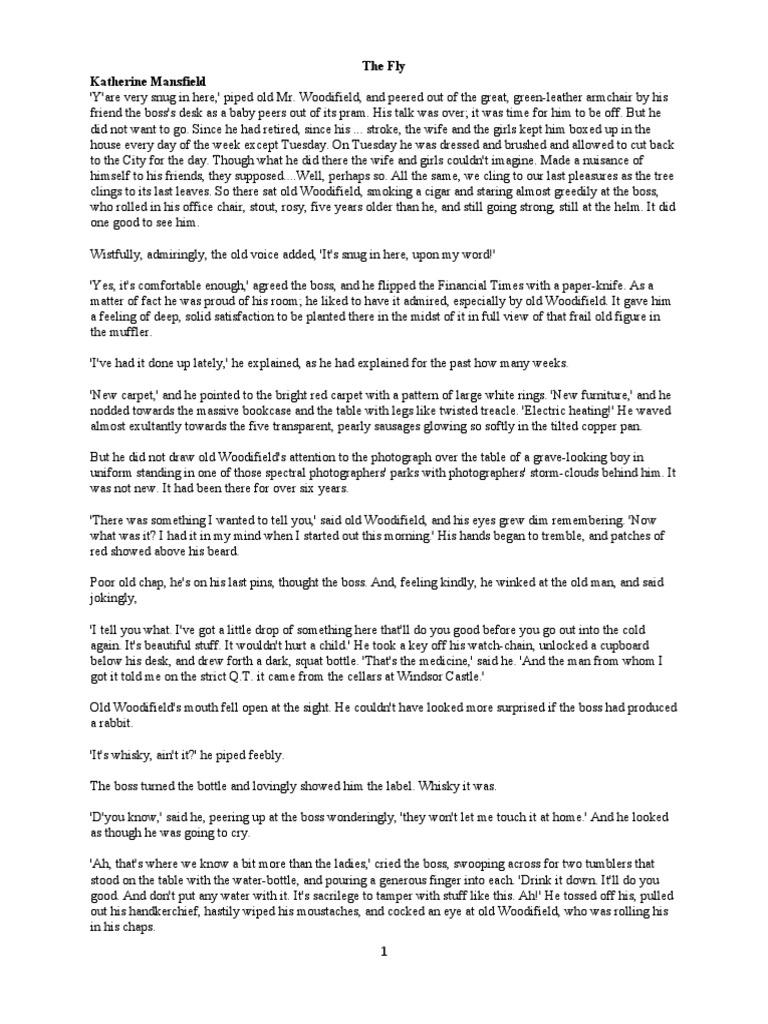 The Fly Katherine Mansfield | PDF