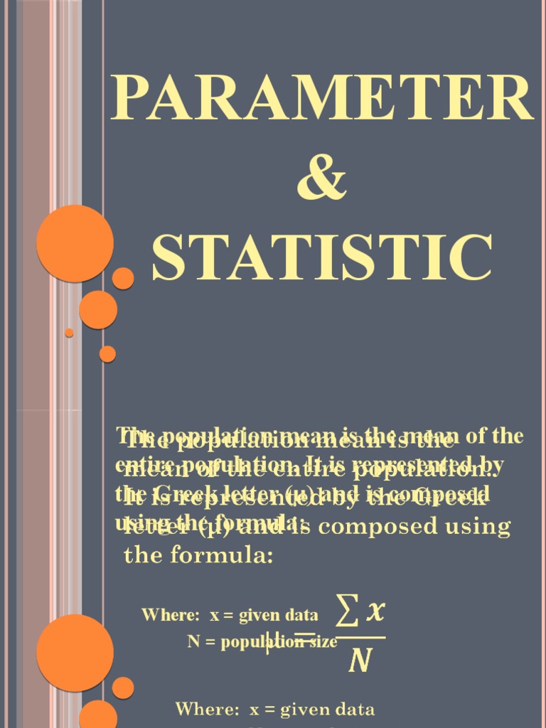 Parameter Statistics | PDF | Variance | Mean