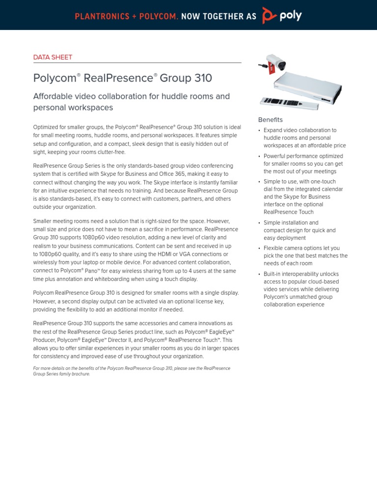 Polycom Realpresence Group 310: Affordable Video Collaboration For ...