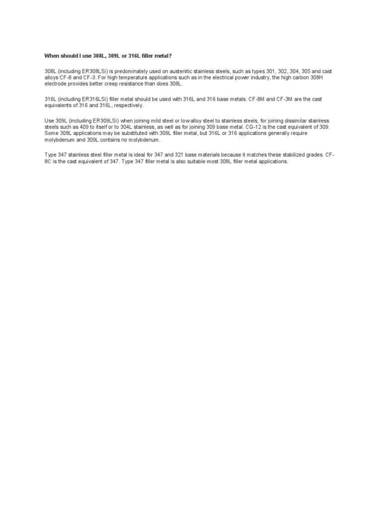 When Should I Use 308L | PDF