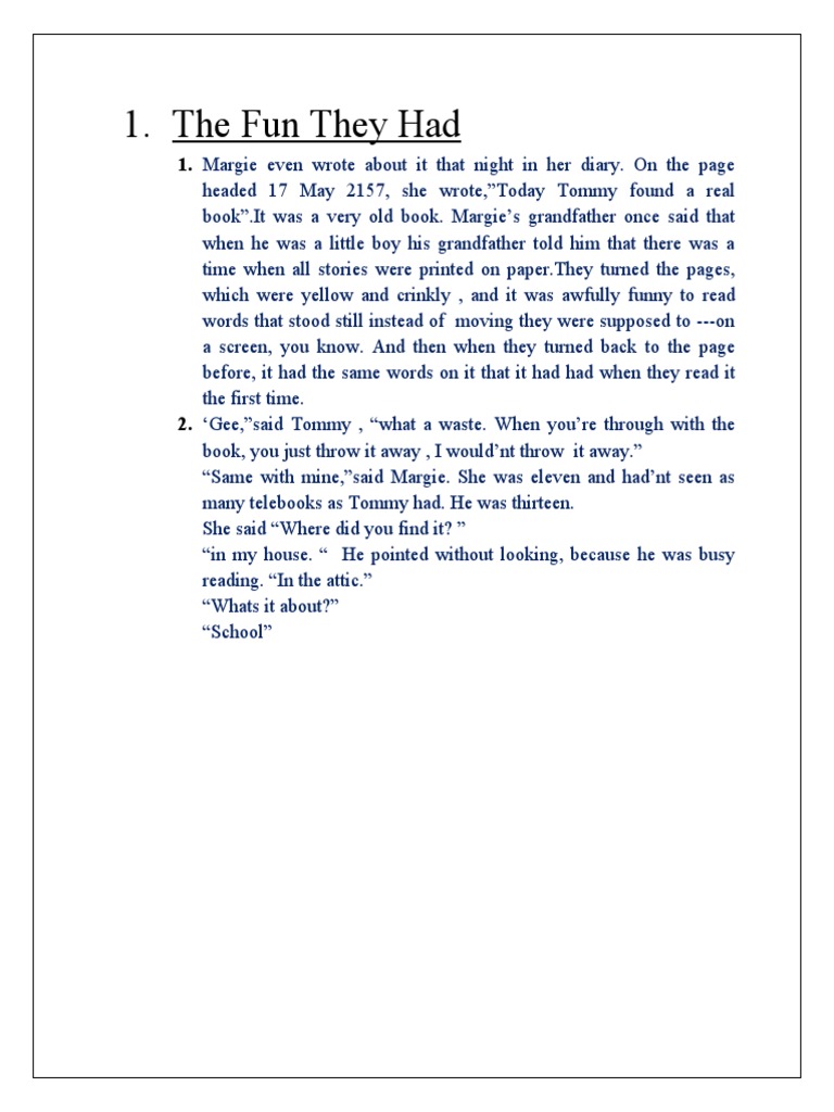 The Fun They Had | PDF