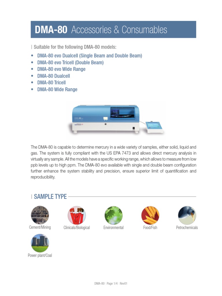 DMA-80 Mercury Analyzer Guide | PDF | Mercury (Element) | Physical Sciences