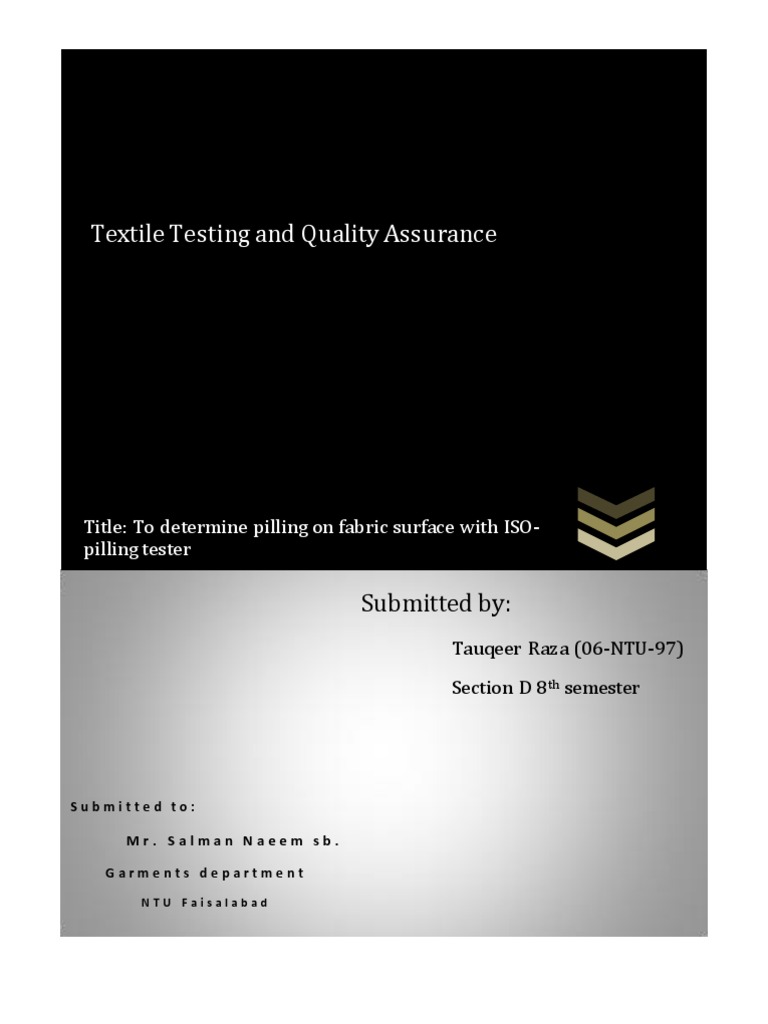 Pilling Resistance Tests | PDF | Textiles | Pipe (Fluid Conveyance)