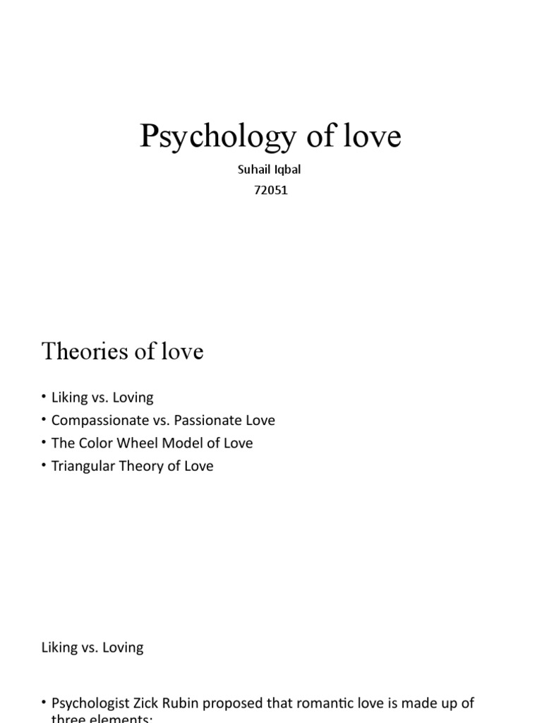 Psychology of Love: Suhail Iqbal 72051 | PDF | Metaphysics Of Mind ...
