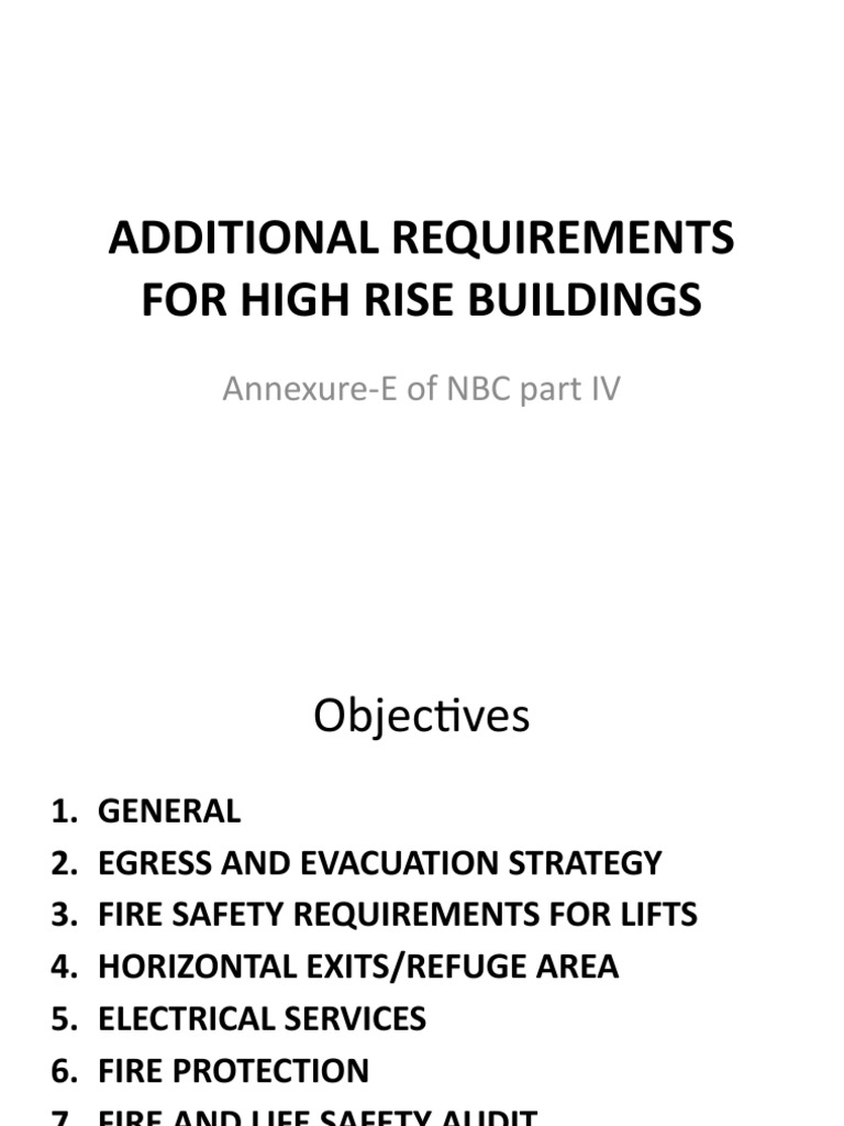 Additional Requirements For High Rise Buildings | PDF | Door | Fire ...