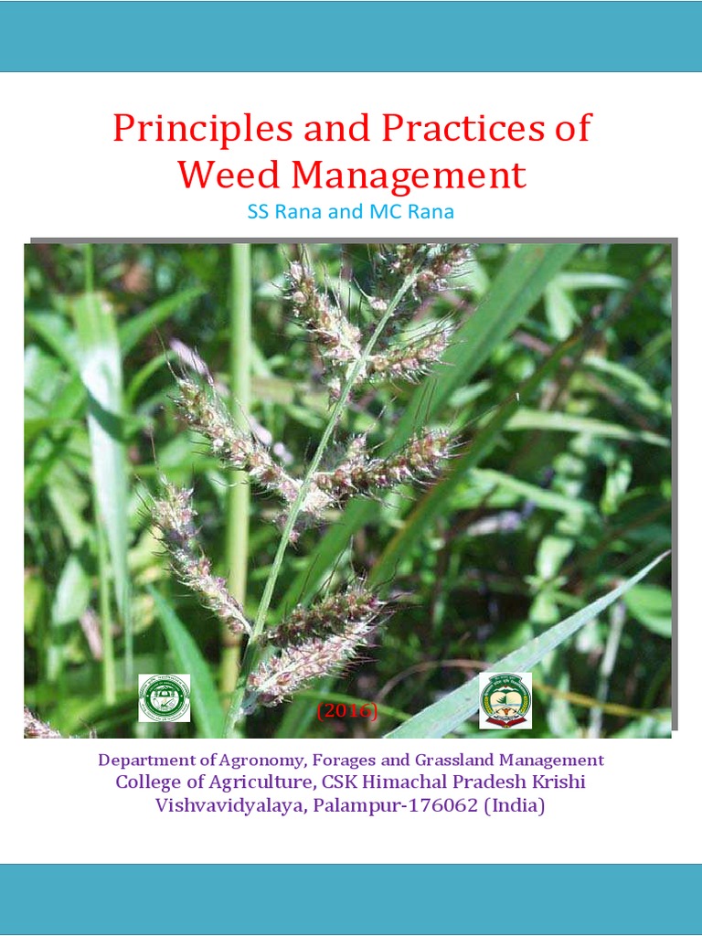 Principles and Practices of Weed Management-SSRMCR-2016 PDF | PDF ...