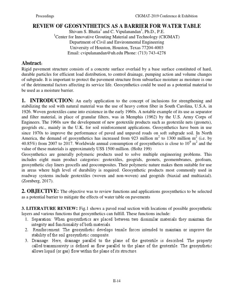 Geosynthetics as Water Table Barriers | PDF | Horticulture And ...