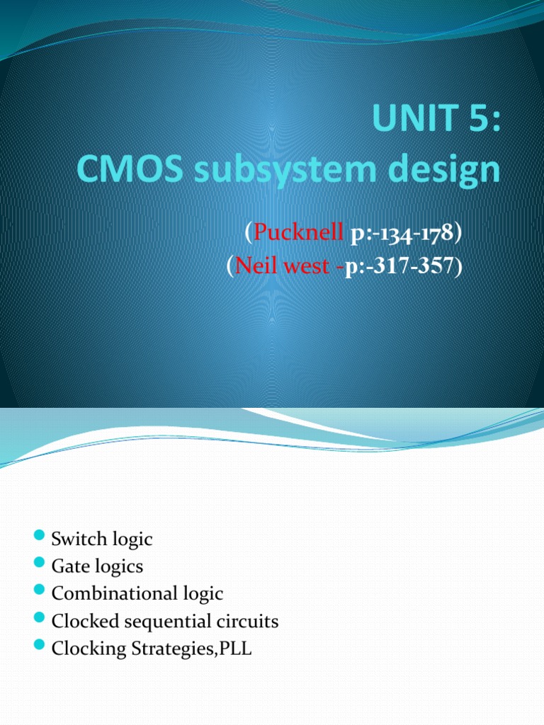 Unit 5: CMOS Subsystem Design: Pucknell Neil West | PDF | Logic Gate | Cmos