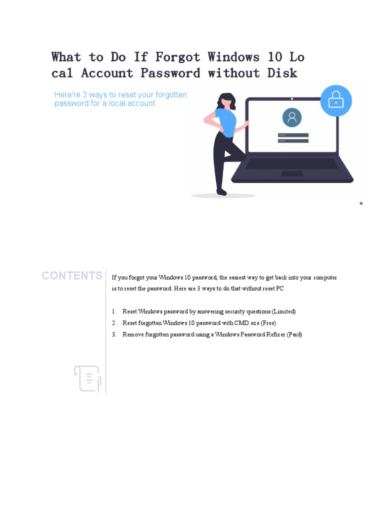 What To Do If Forgot Windows 10 Password For An Local Account | PDF ...