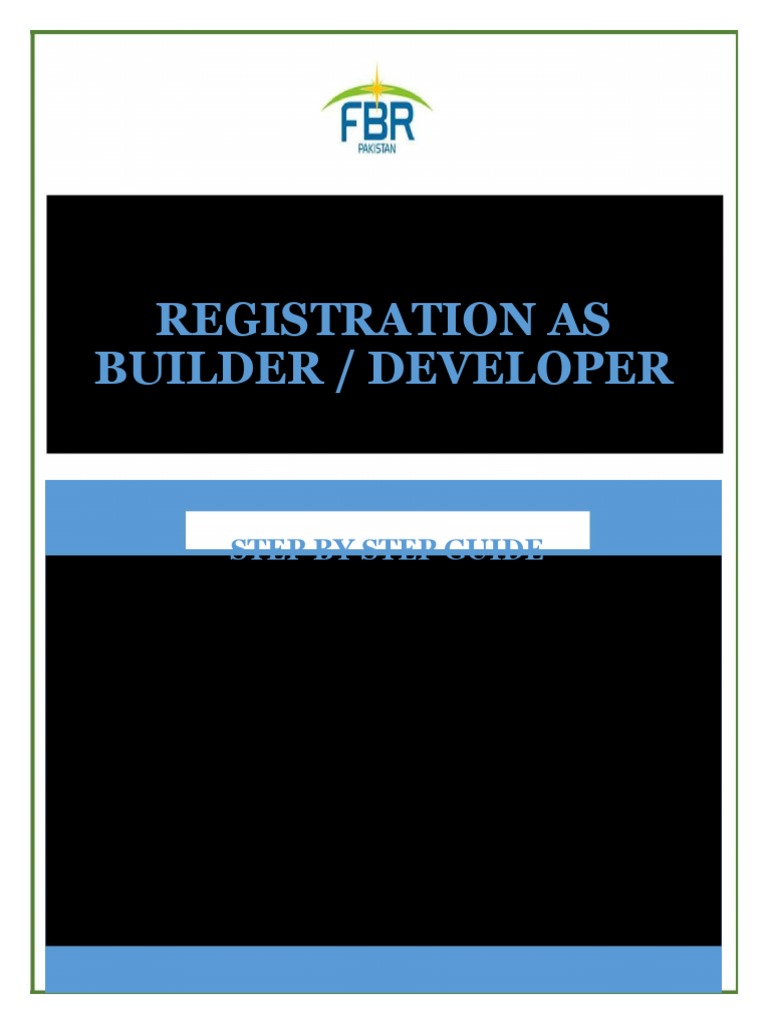 Registration As Builder / Developer: Step by Step Guide | PDF