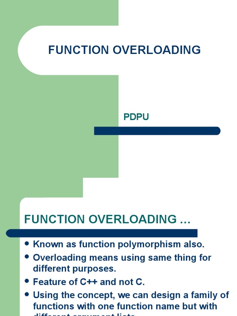 14 Function Overloading | PDF | Area | Subroutine 14 Function Overloading | PDF | Area | Subroutine