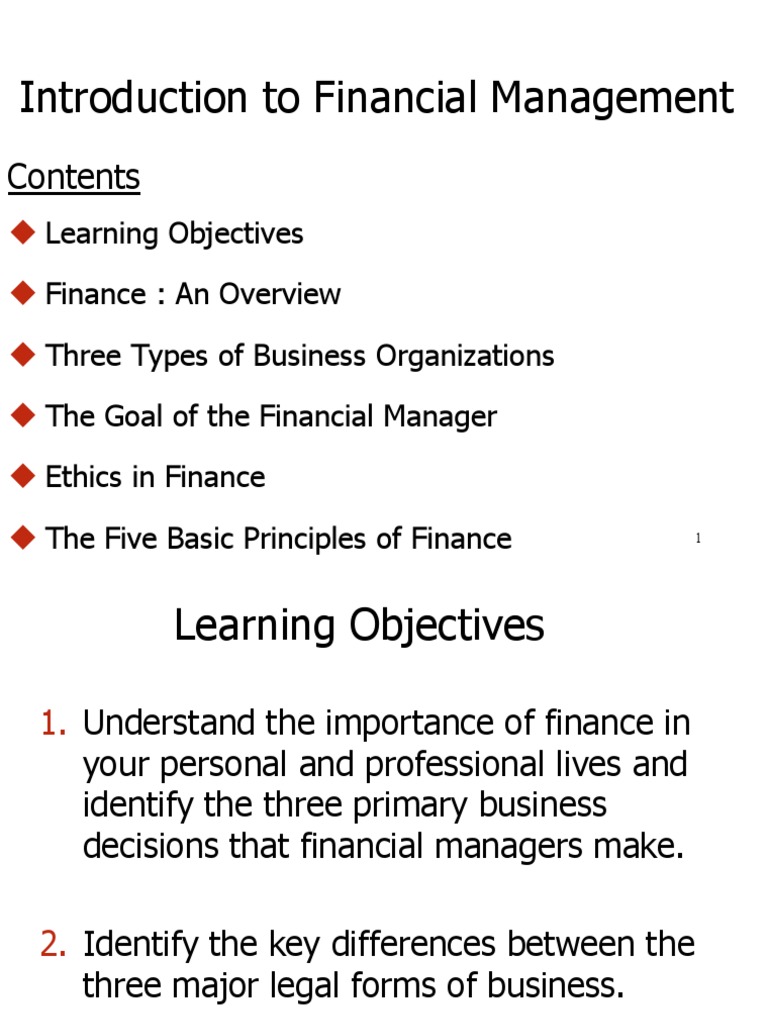 Introduction To Financial Management. 2018 | PDF | Partnership | Sole ...