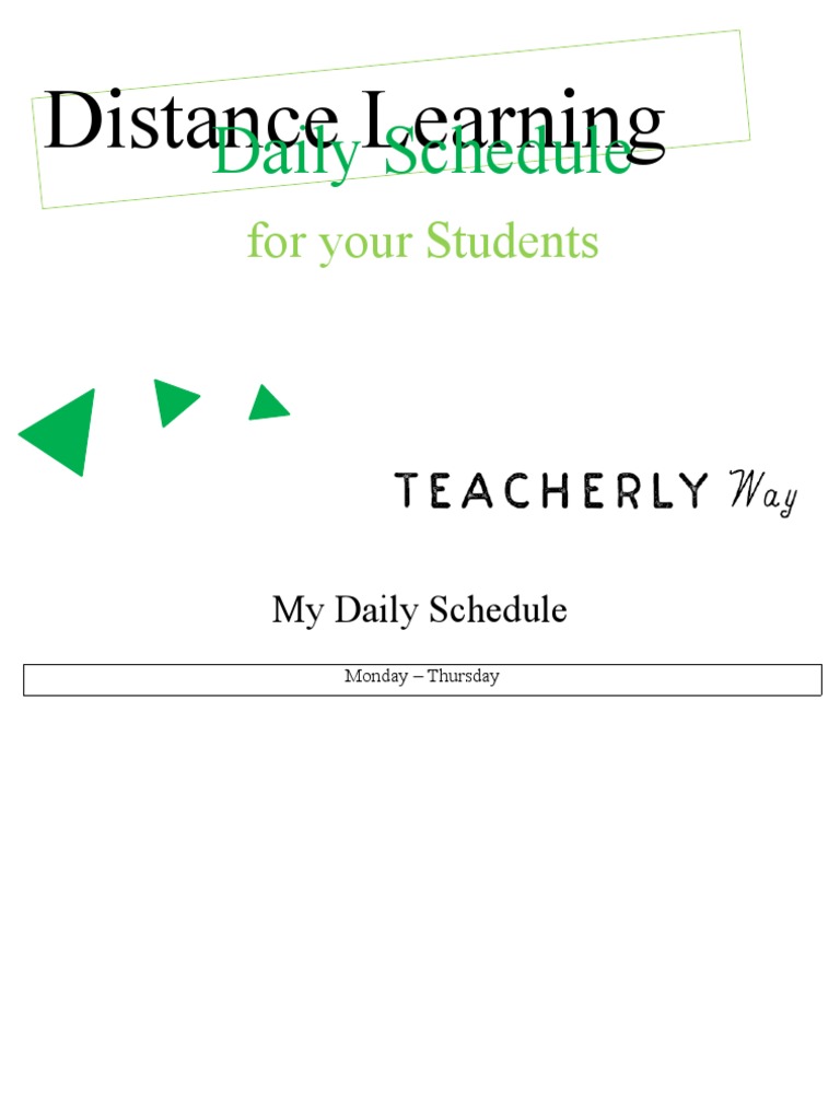 Daily Schedule: Distance Learning | PDF | Learning