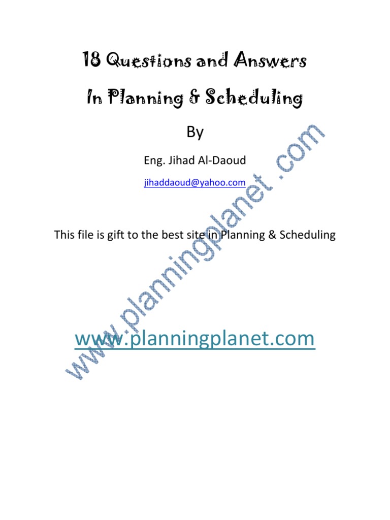 Planning & Scheduling Q&A Guide | PDF | Project Management | Business