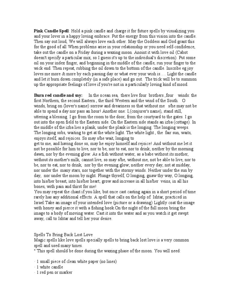 Pink Candle Spell: Hold A Pink Candle and Charge It For Future Spells ...