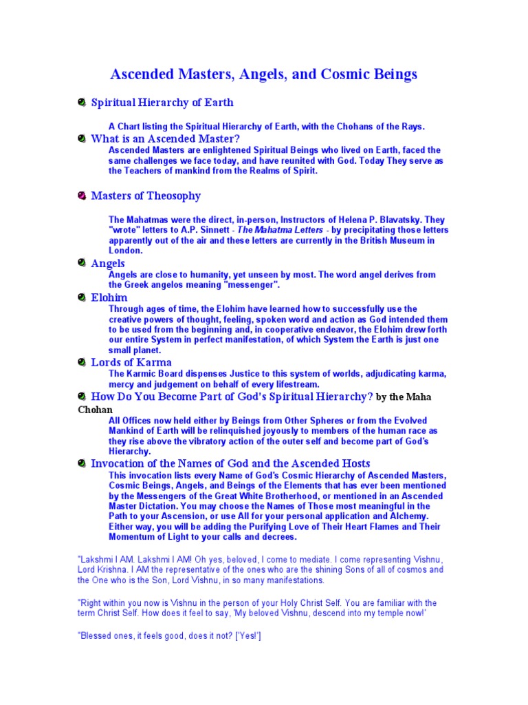 Ascended Masters | PDF | Ascended Master | Mythology