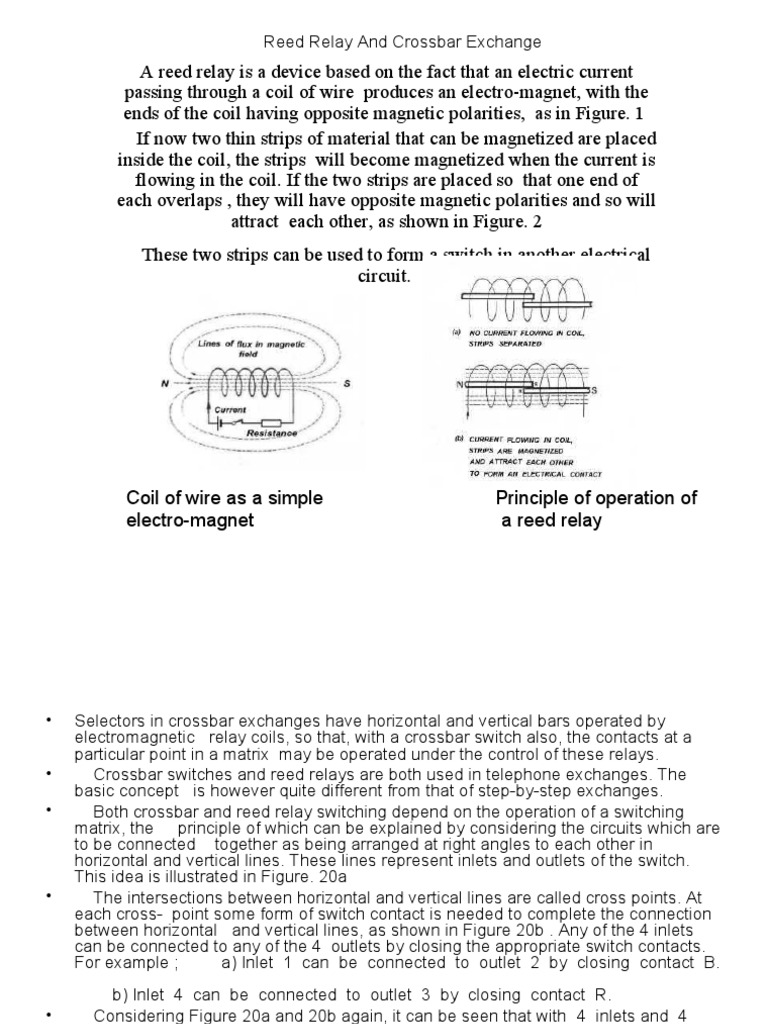 Reed Relays and Crossbar Exchanges: An Examination of How Reed Relays ...