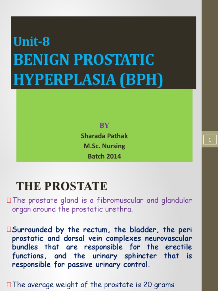 Unit-8: Benign Prostatic Hyperplasia (BPH) | PDF | Prostate | Urinary ...