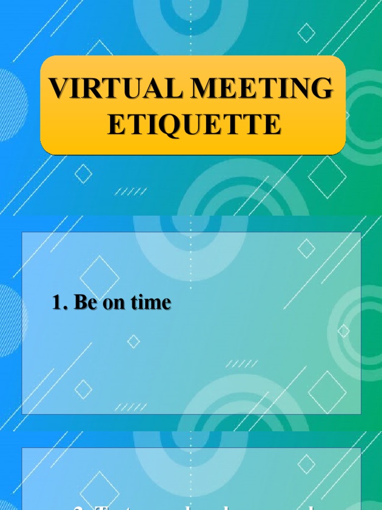 Essential Virtual Meeting Etiquette | PDF