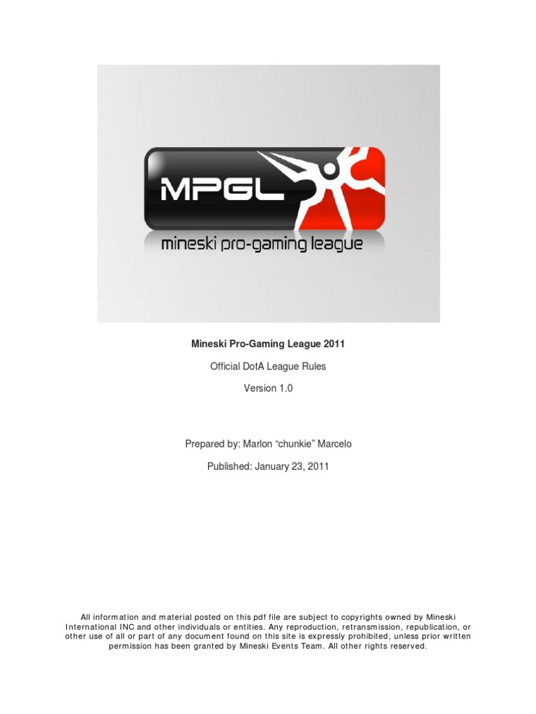 2011 MPGL DotA League Rules | PDF | Sports | Leisure