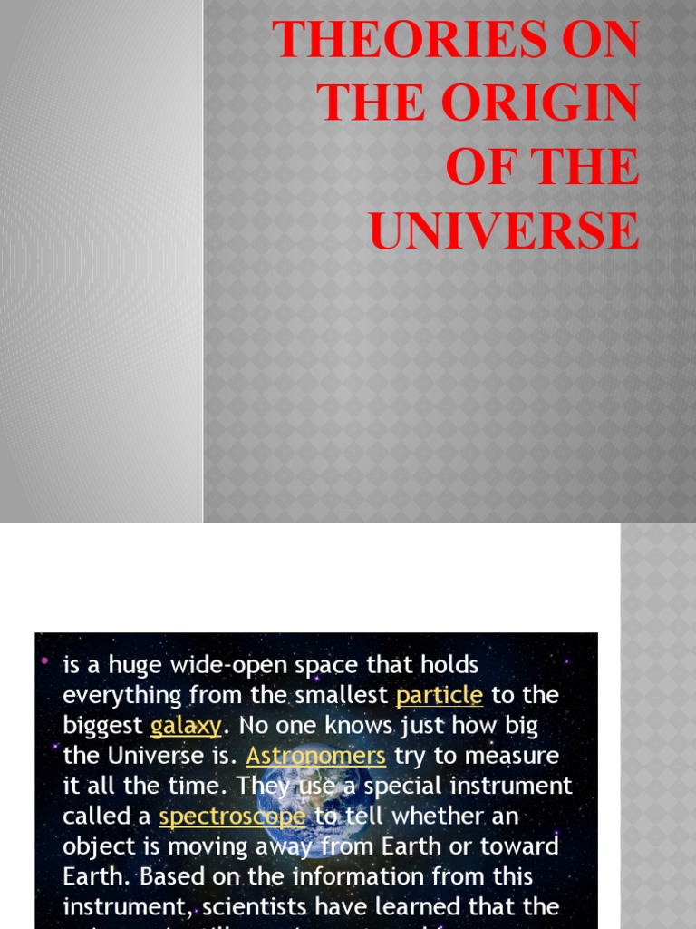 Theories On The Origin of The Universe | PDF | Universe | Big Bang