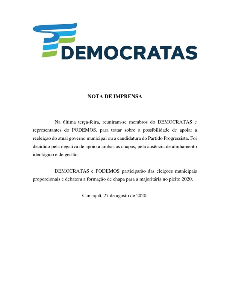 Nota de Imprensa | PDF