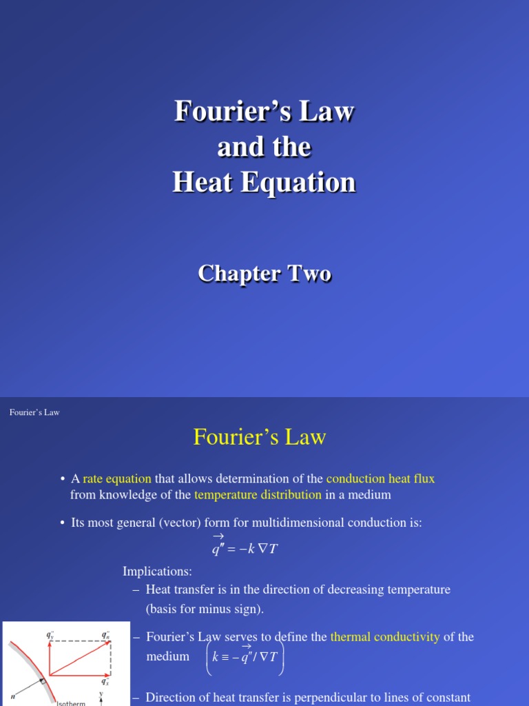 Fourier's Law and The Heat Equation: Chapter Two | PDF | Thermal ...