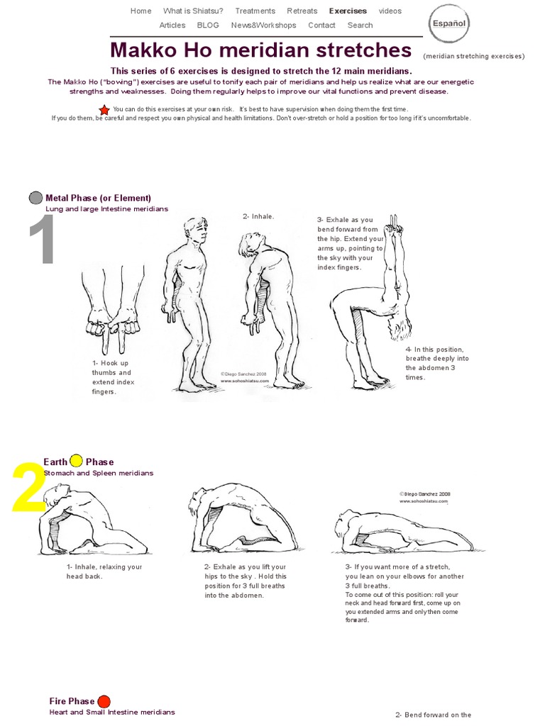 Makko Ho Meridian Stretches | Download Free PDF | Abdomen | Exhalation